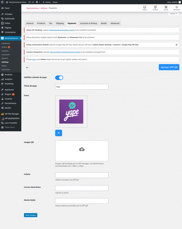 Emma Pay Woocommerce Costa Rica - Pagos QR - Pasarelas de Pagos